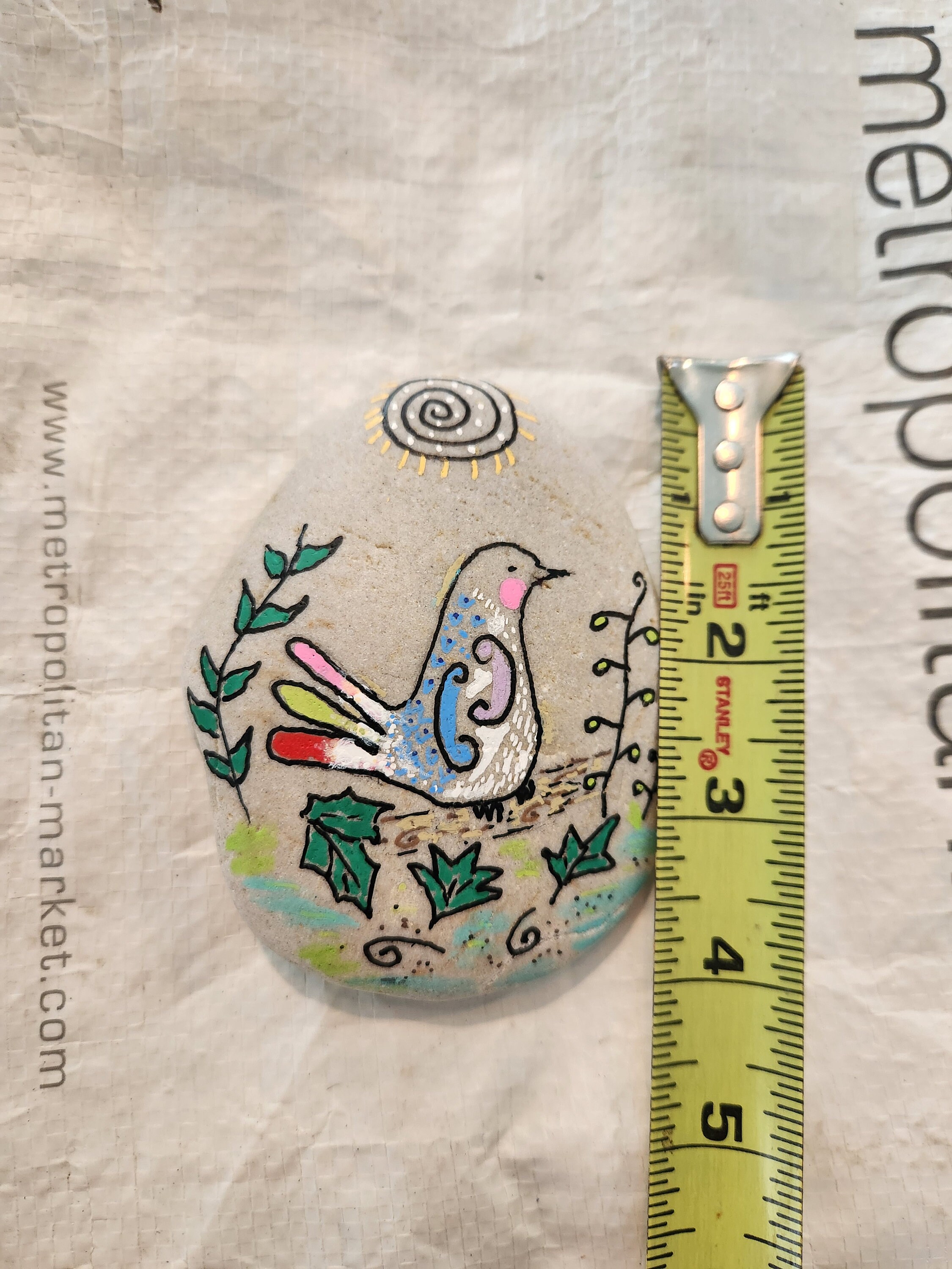Whimsical Bird Painted Rock - Etsy