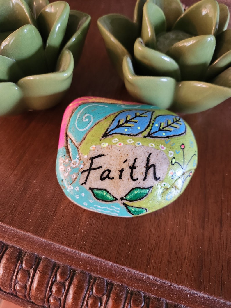 Faith/ Inspirational Painted Rock 3 X 3 1/2 In./religious Gift/ Healing ...