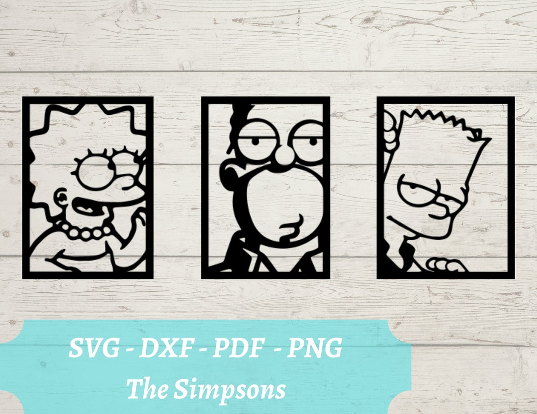 Simpsons SVG Laser Cut File, Homer, Bart, Lisa Download Digital File ...