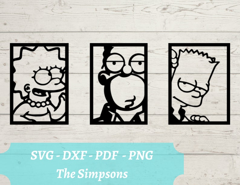 Simpsons SVG Laser Cut File, Homer, Bart, Lisa Download Digital File ...