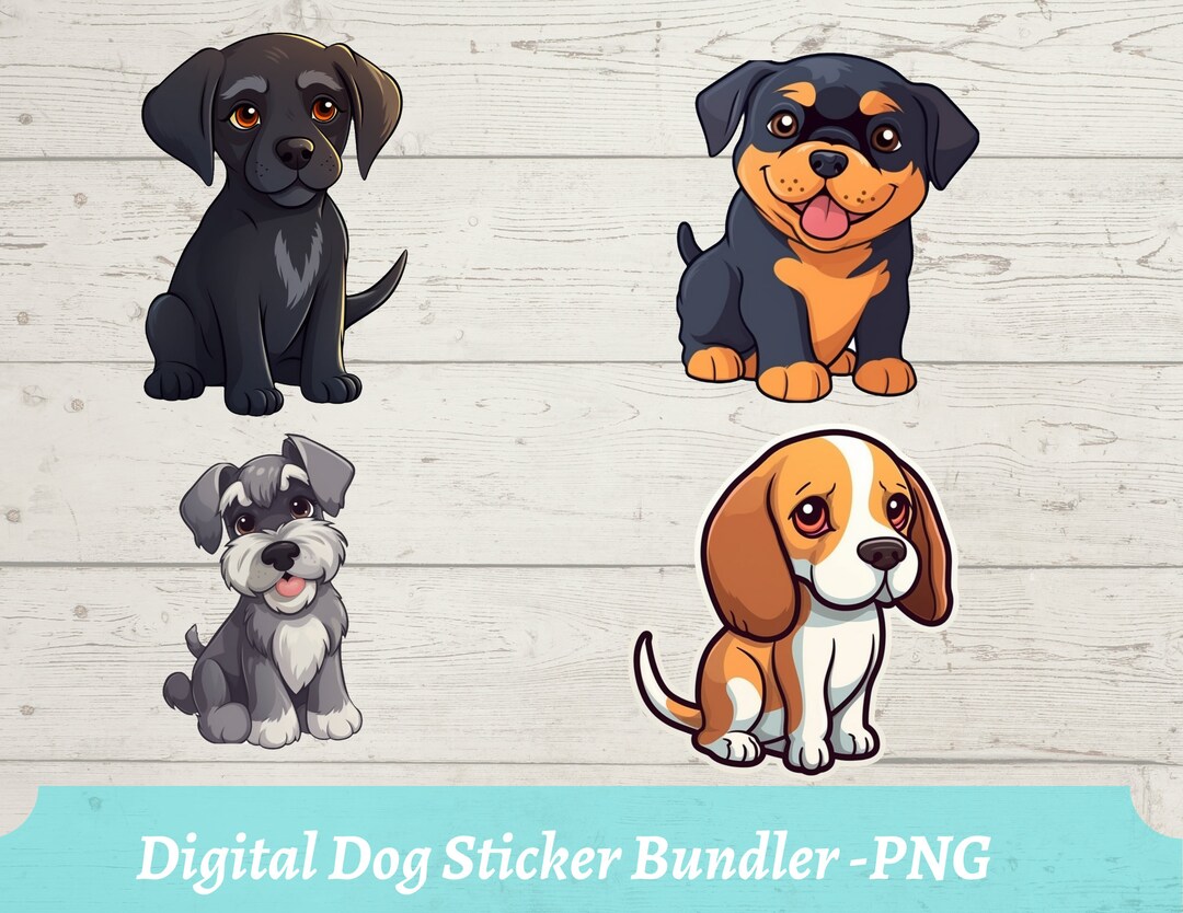 Digital Dog Stickers PNG File, Dog Stickers Download Digital File - Png ...