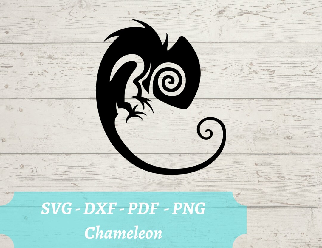 Chameleon SVG File, Reptile Instant Download Digital File - Dxf, Pdf ...