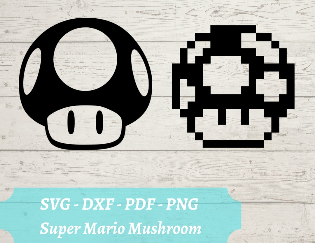 Mario Mushroom SVG File, Video Game Pixel Mushroom, Download Digital ...