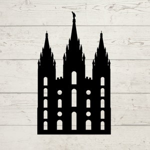 SLC Temple SVG Laser Cut File, Salt Lake City Temple Religious Decor ...