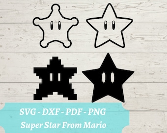 Super Mario Star // Instant Download SVG PNG. Vector Art. Cricut File ...