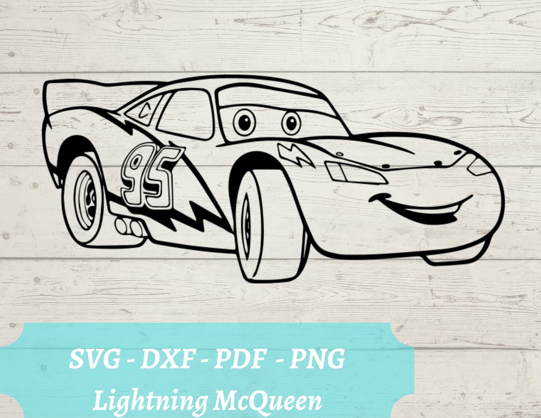 Lightning Mcqueen SVG Laser Cut File, Cars Lightning Mcqueen Download ...