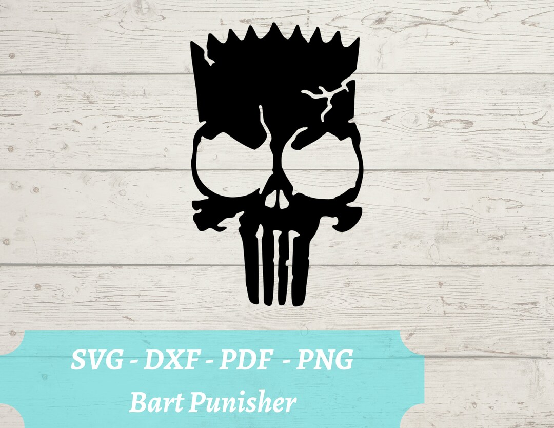 Bart Punisher SVG Laser Cut File, Bart Simpson Punisher Download ...