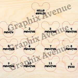 Baby Milestone Mickey SVG Laser Cut File, Download Digital File DXF and ...