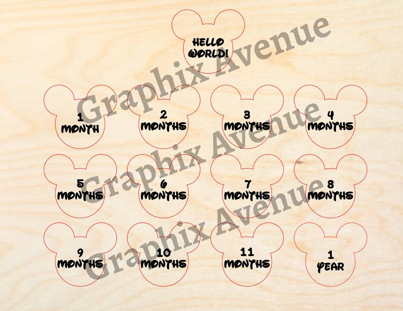 Baby Milestone Mickey SVG Laser Cut File Download Digital - Etsy