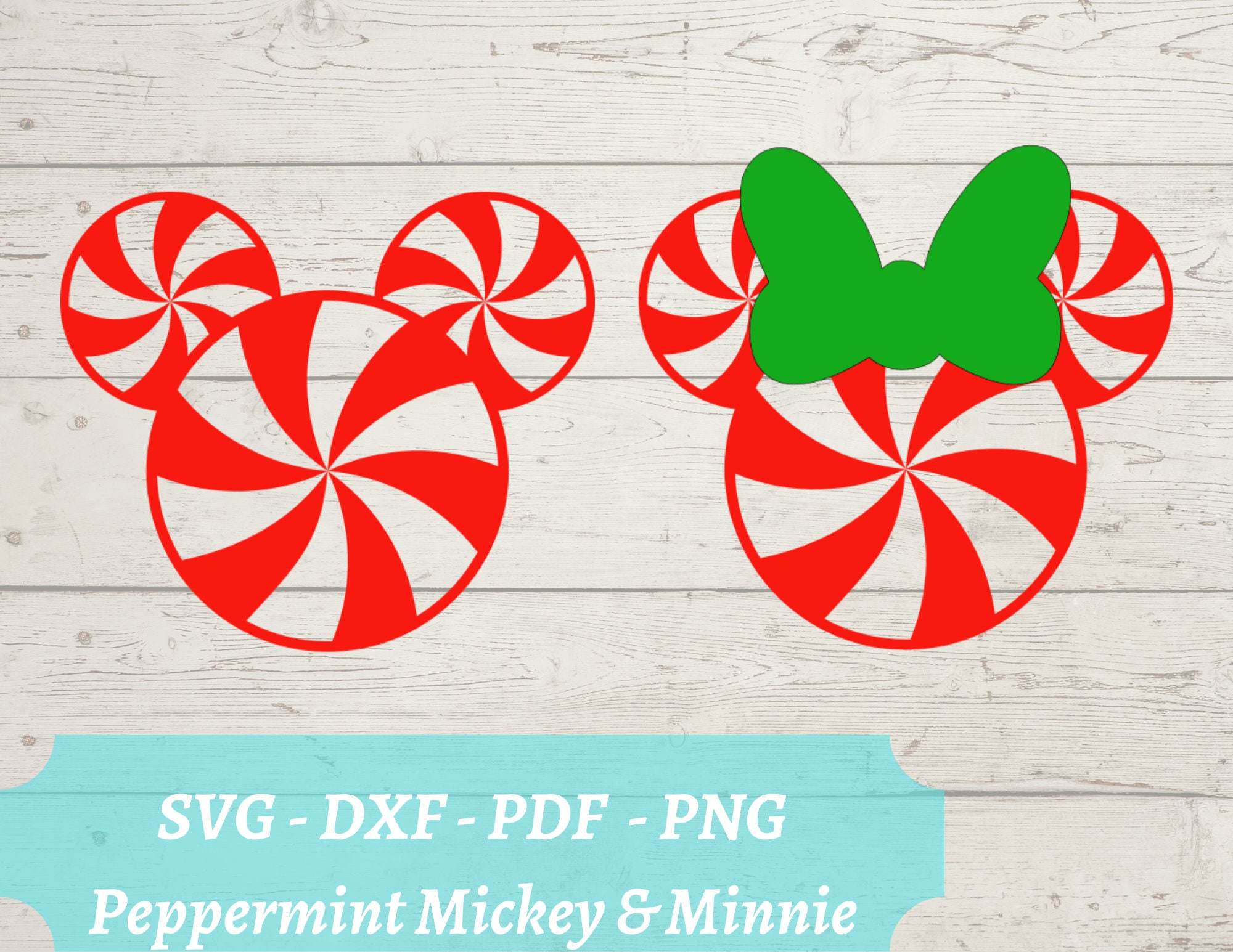 Peppermint Mickey and Minnie Mouse SVG Laser Cut File - Etsy Hong Kong