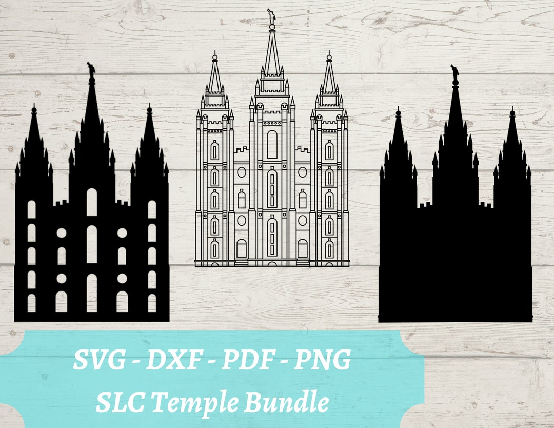 SLC Temple SVG Laser Cut File, Salt Lake City Temple Religious Decor ...