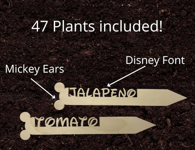 Garden Stakes SVG Laser Cut File Mickey Mouse Plant & Herb - Etsy