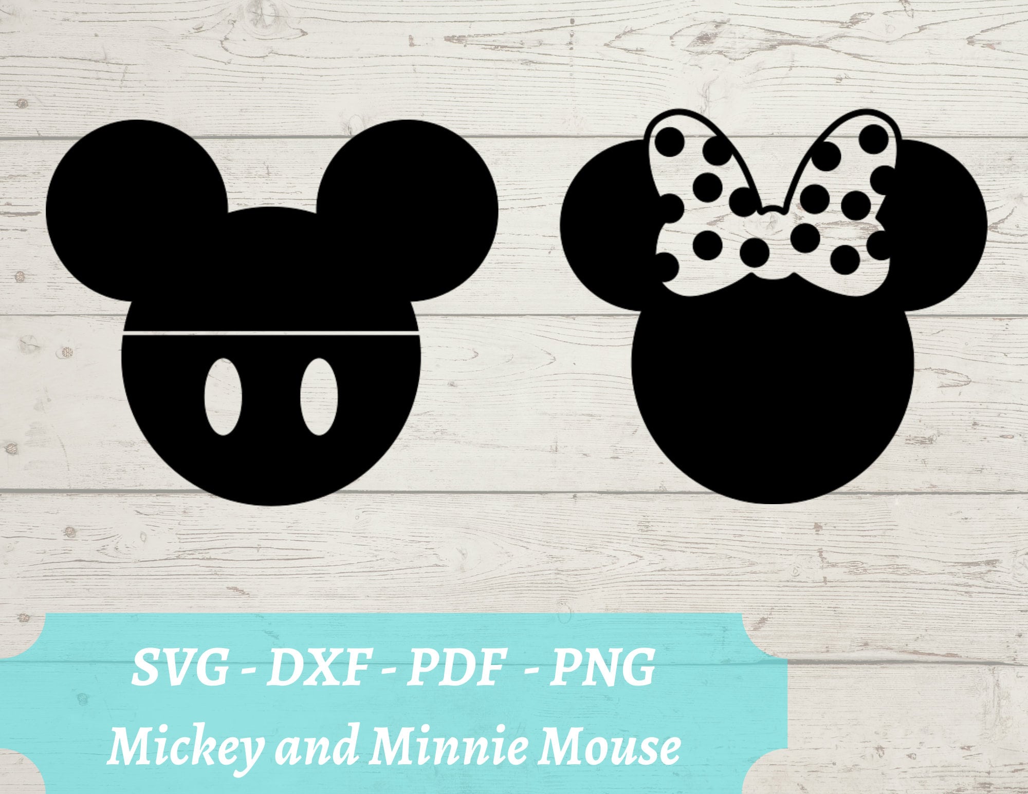 Mickey and Minnie Mouse SVG Laser Cut File, Download Digital File - Svg ...