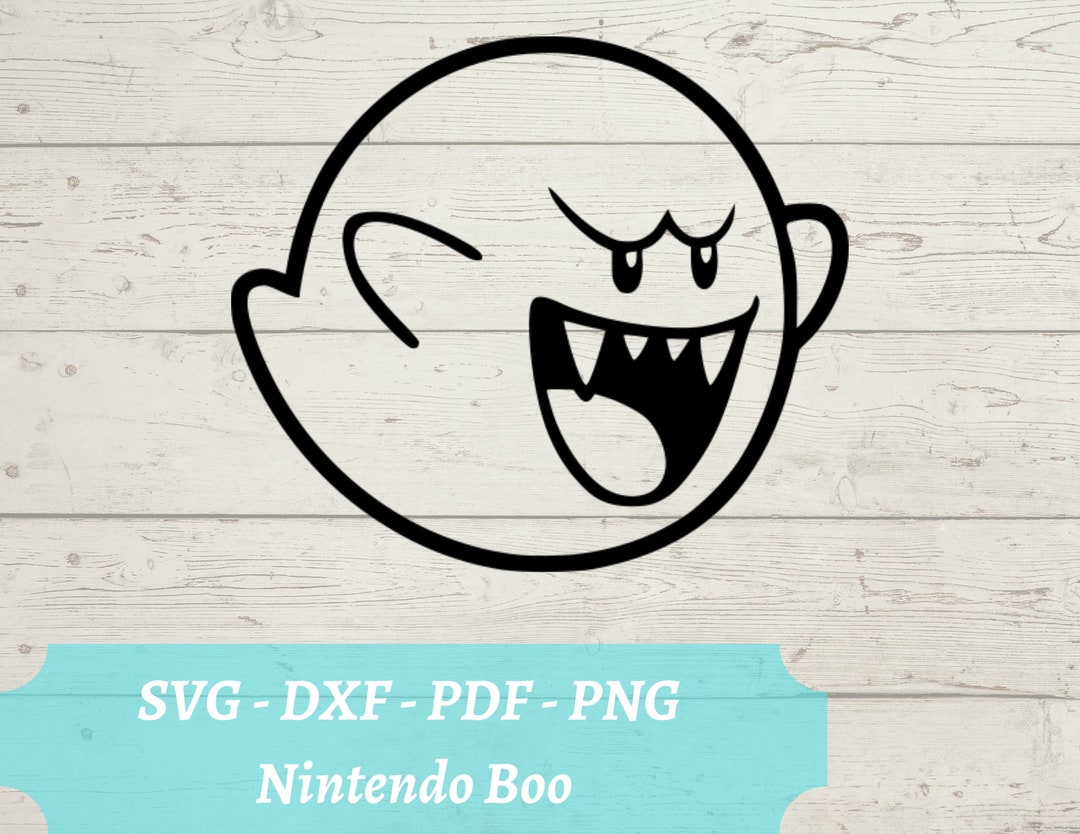 Boo Ghost SVG File, Video Game Boo From Super Mario Bros, Download ...
