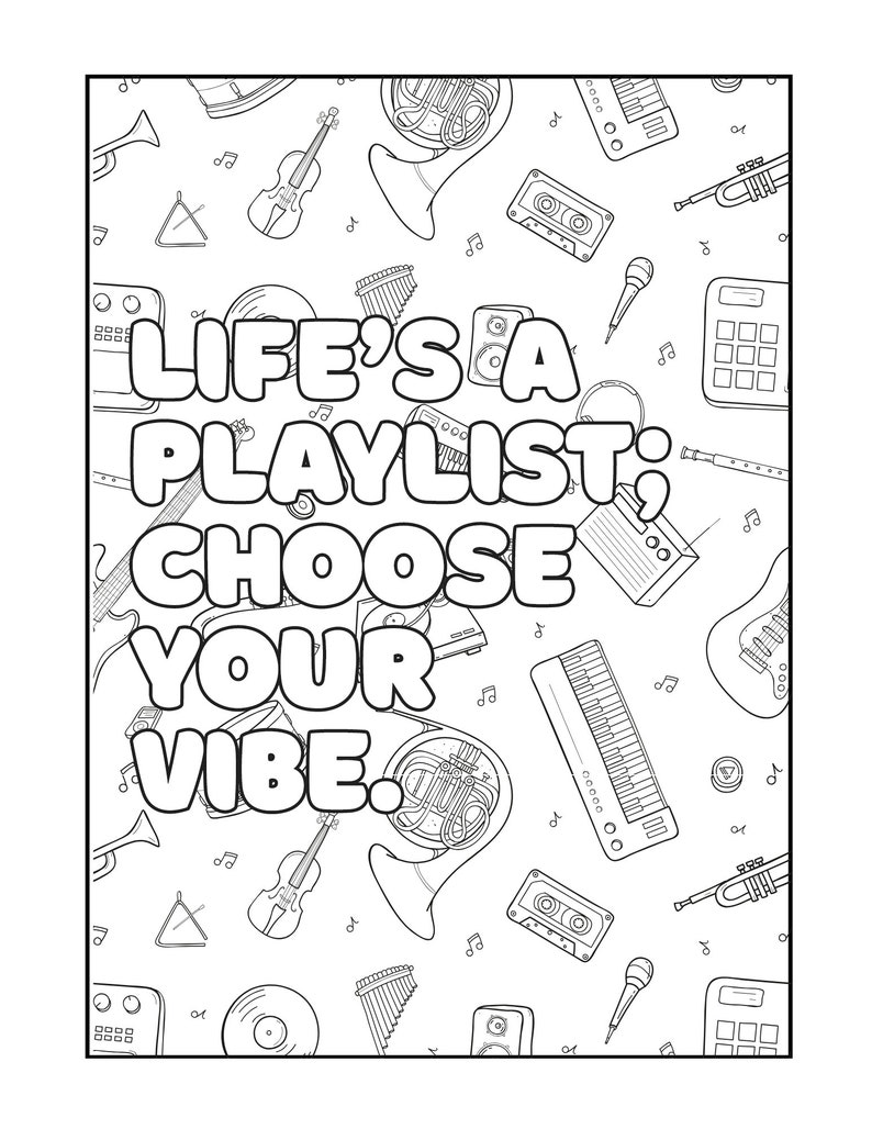 Quirky Adult Motivational Coloring Pages - Etsy