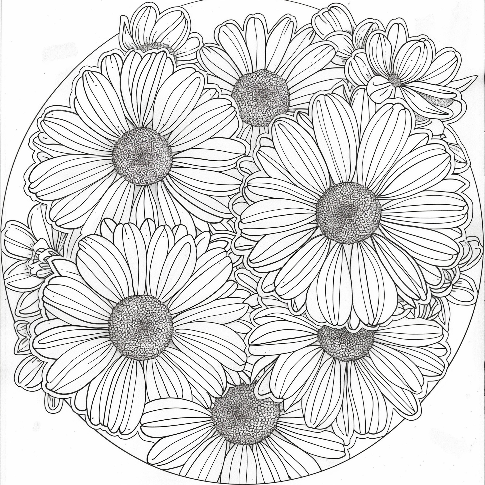 Spring Flowers Mandala Coloring Pages - Etsy