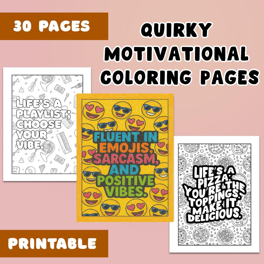 Printable Quirky Adult Coloring Pages - Etsy