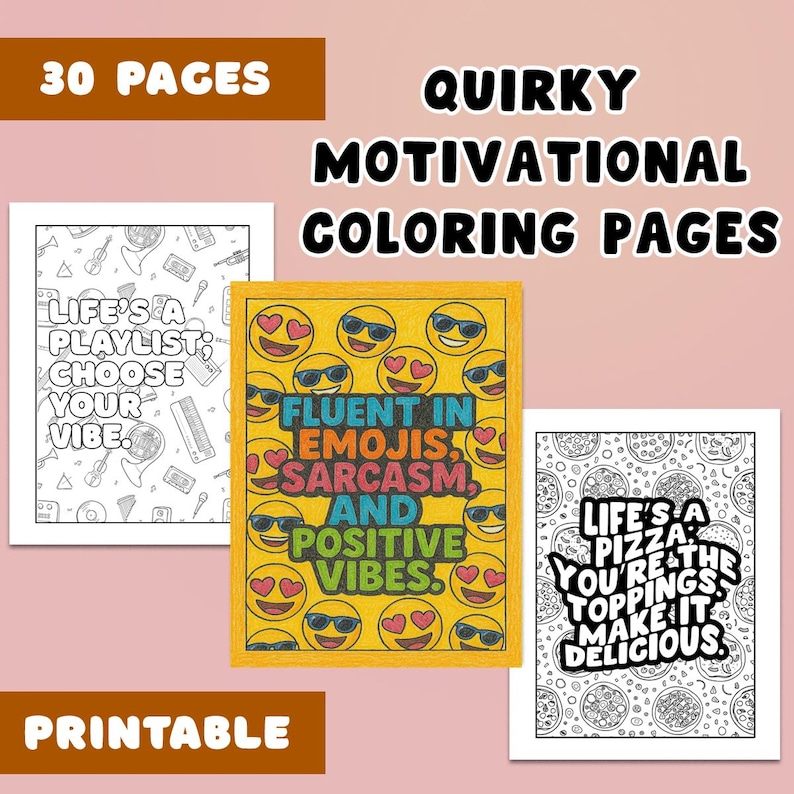 Printable Quirky Adult Coloring Pages - Etsy