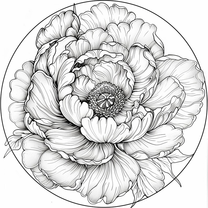 Spring Flowers Mandala Coloring Pages - Etsy