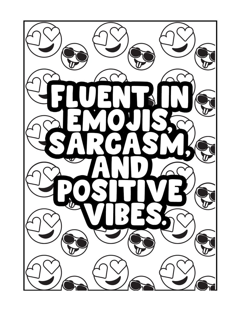 Quirky Adult Motivational Coloring Pages - Etsy