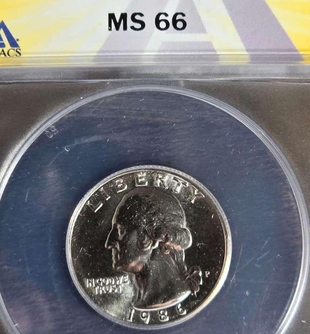 1986-P Washington Quarter ANACS GRADED MS66!!! - Etsy