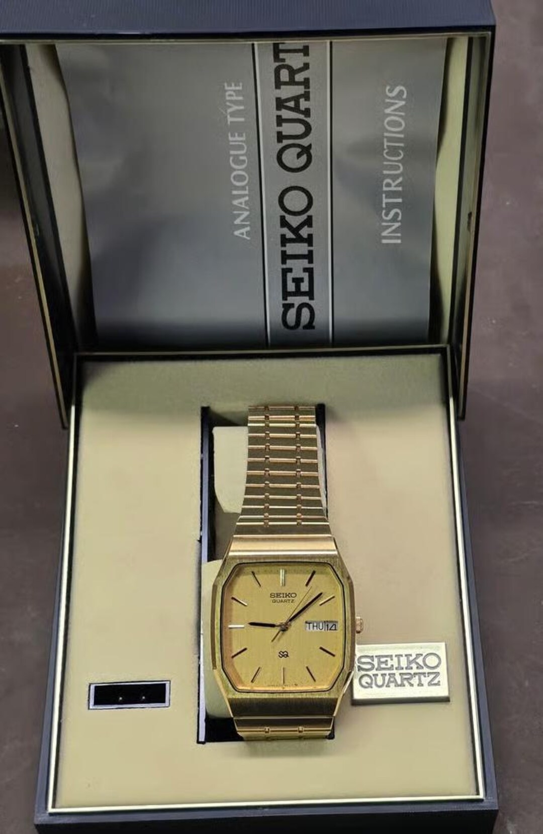 Men's ***seiko Watch Gold*** New Batter Original Box! Runs! Steal of a ...