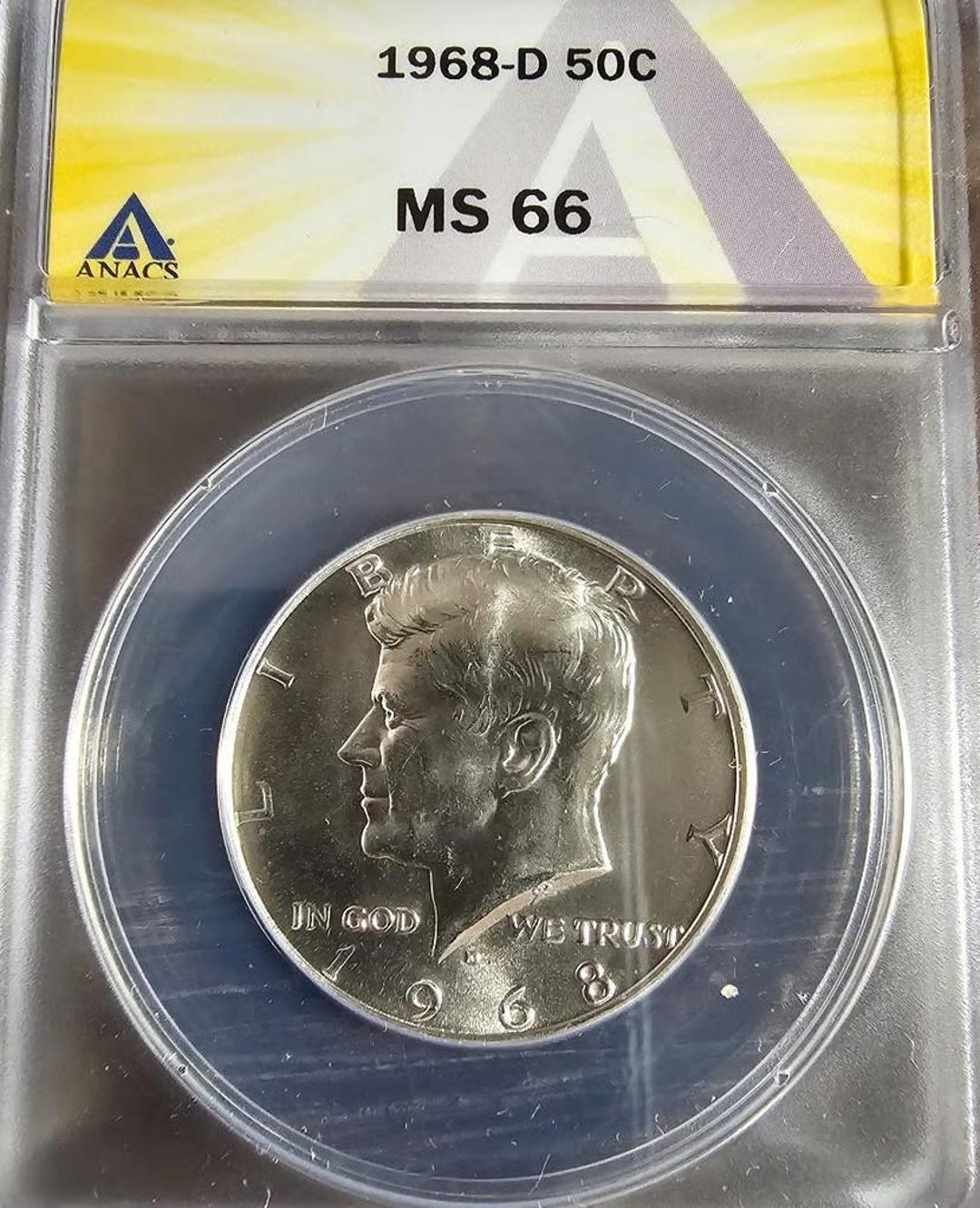 1968-D Kennedy Half Dollar - ANACS GRADED MS66!!! - Etsy