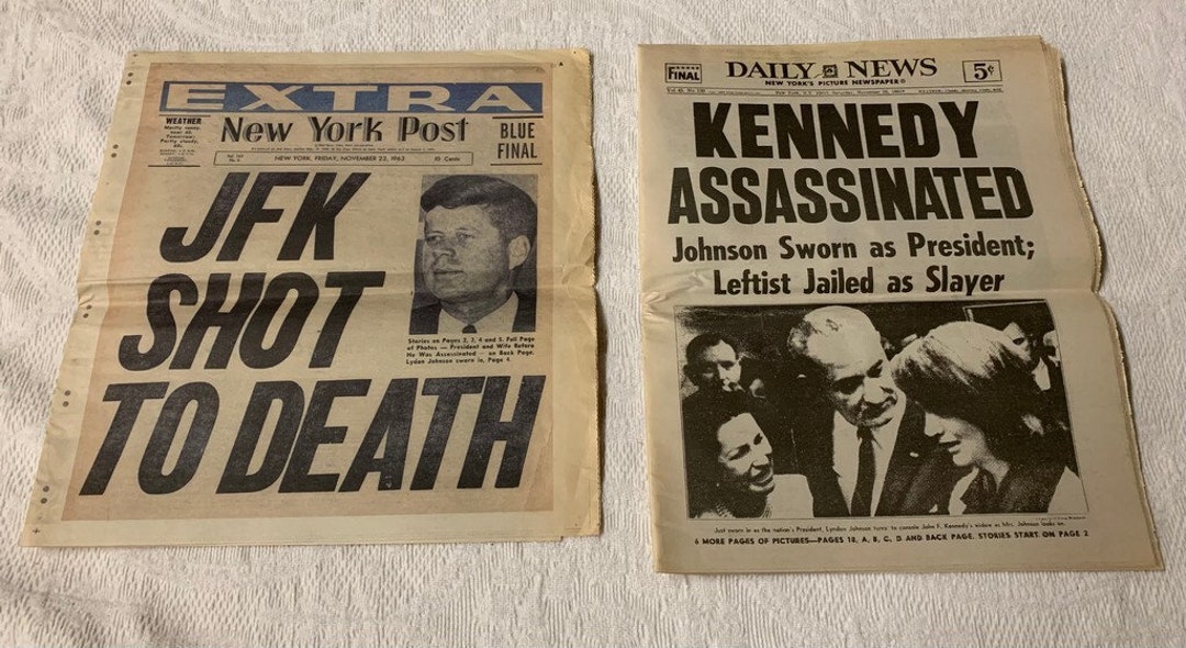 JFK Assassination Newspaper - Vintage Pristine Unique Daily News ...