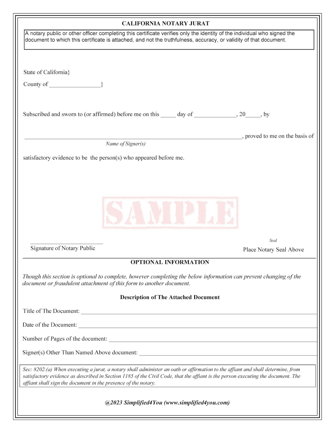 California Notary Certificates: Acknowledgment, Jurat, Power of ...