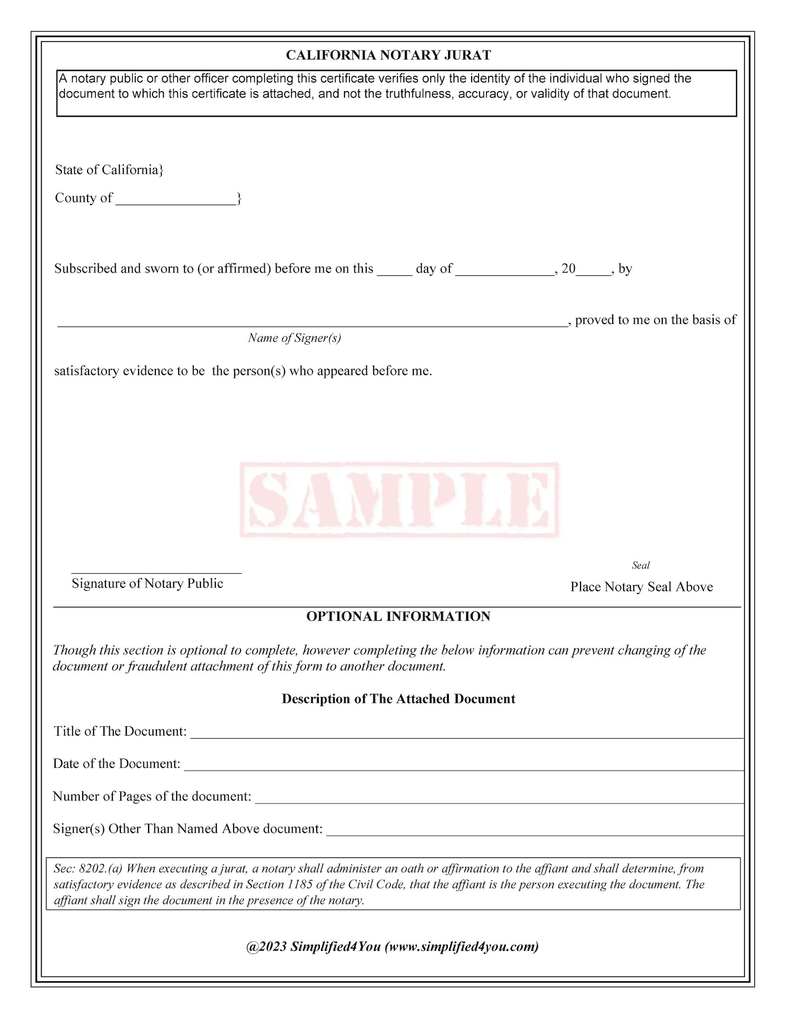 California Notary Certificates: Acknowledgment, Jurat, Power of ...