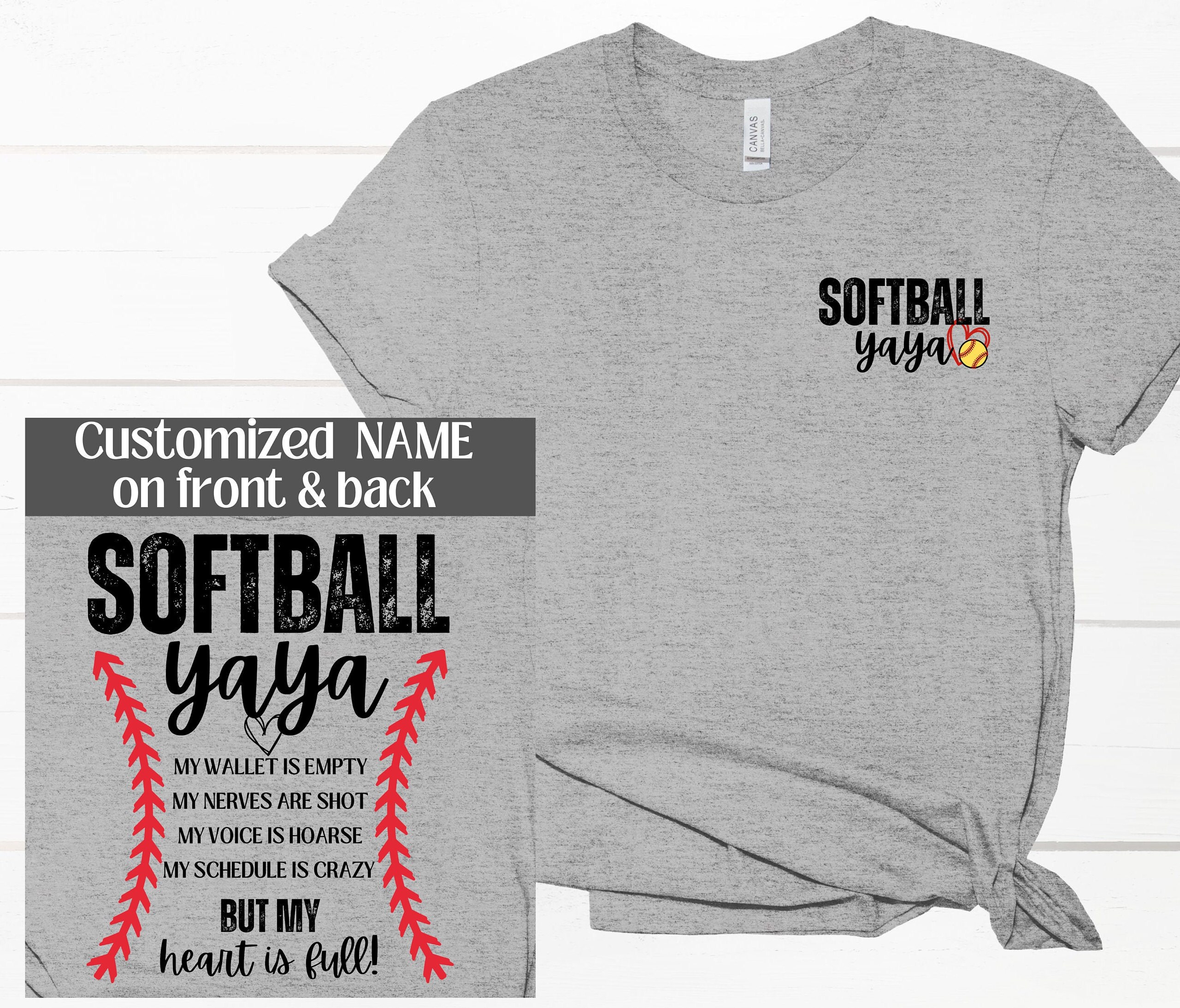 Custom Softball Fan Shirt, Customized, Mom, Mama, Grandma, Grandpa ...