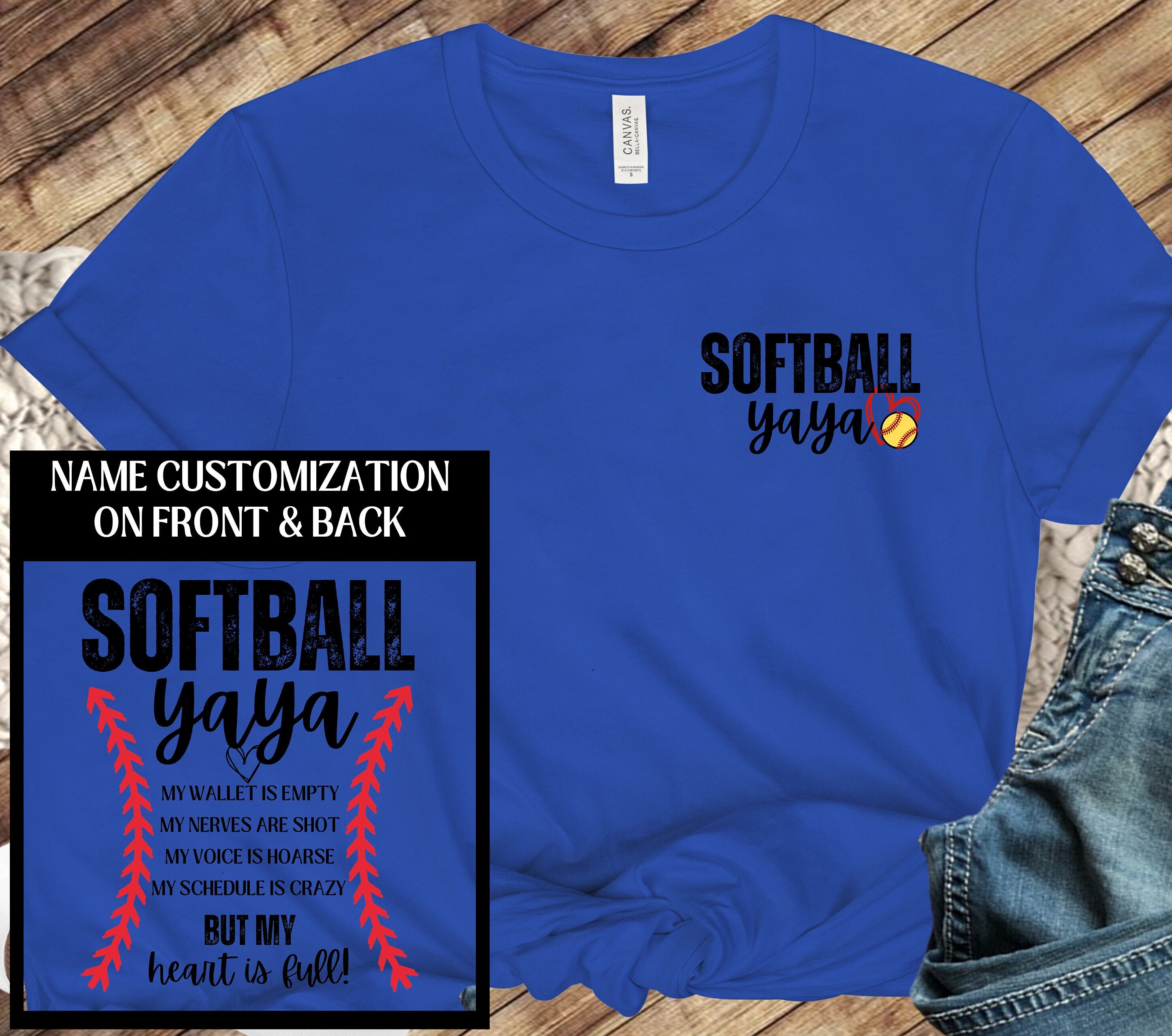 Custom Softball Fan Shirt, Customized, Mom, Mama, Grandma, Grandpa ...