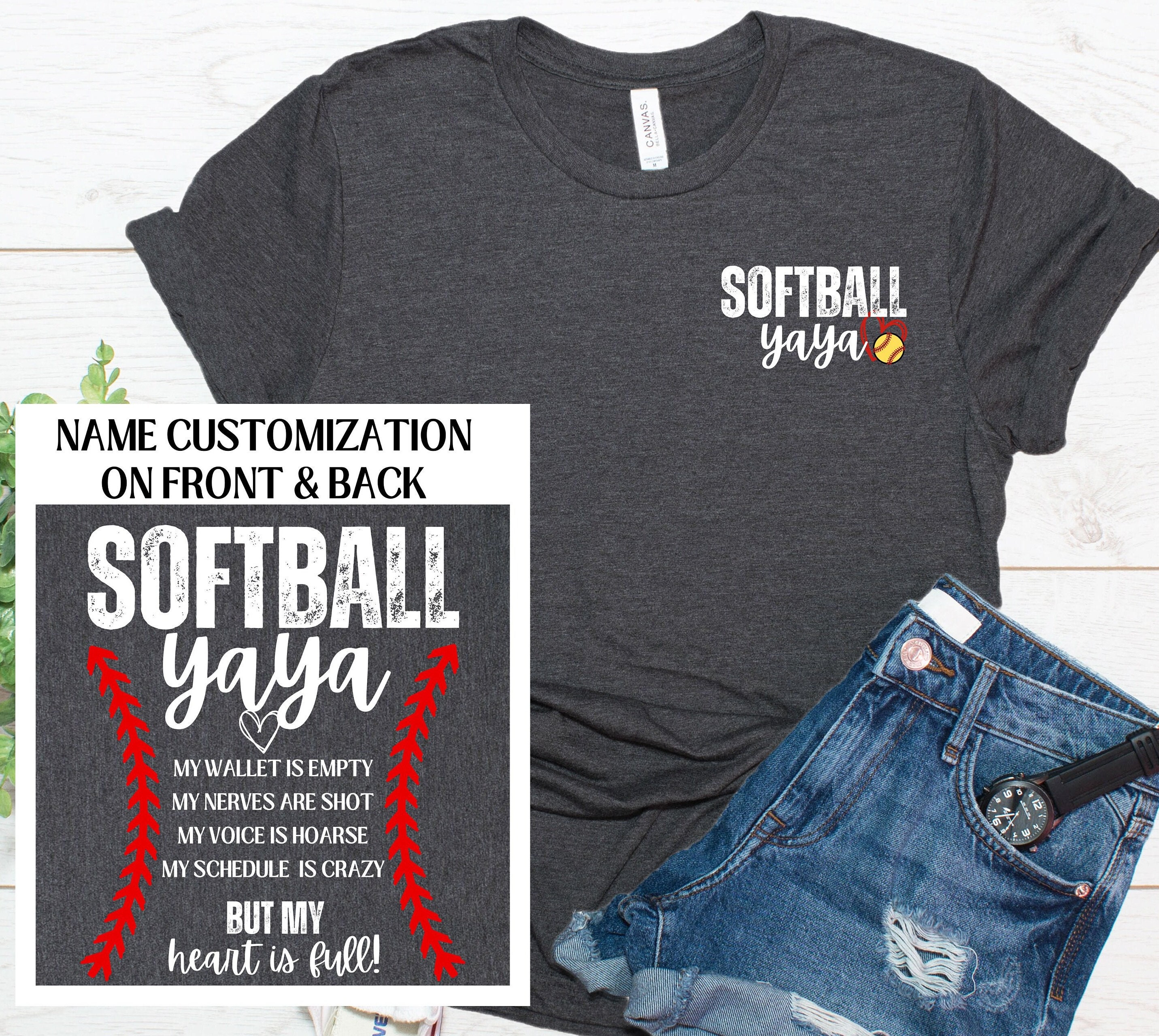Custom Softball Fan Shirt, Customized, Mom, Mama, Grandma, Grandpa ...