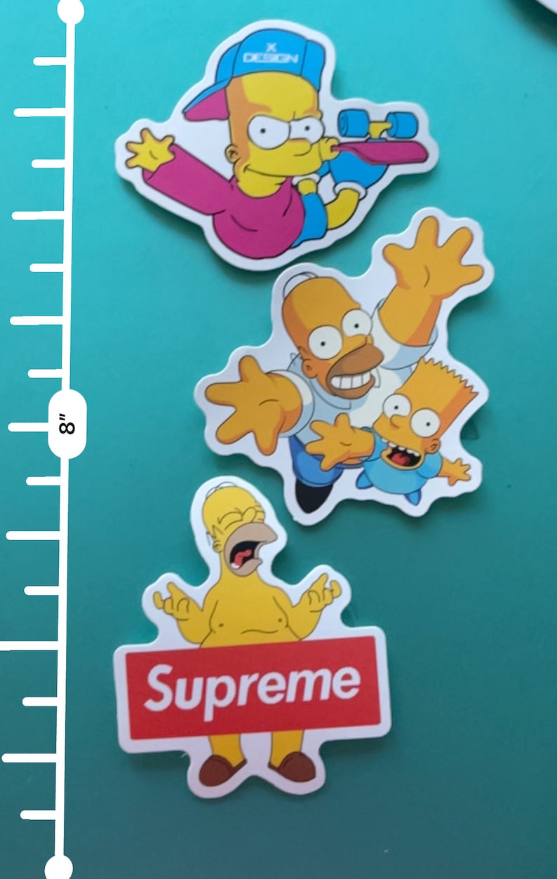 Set of 3 Homer & Bart Simpson Stickers, High Quality Die Cut Vinyl ...