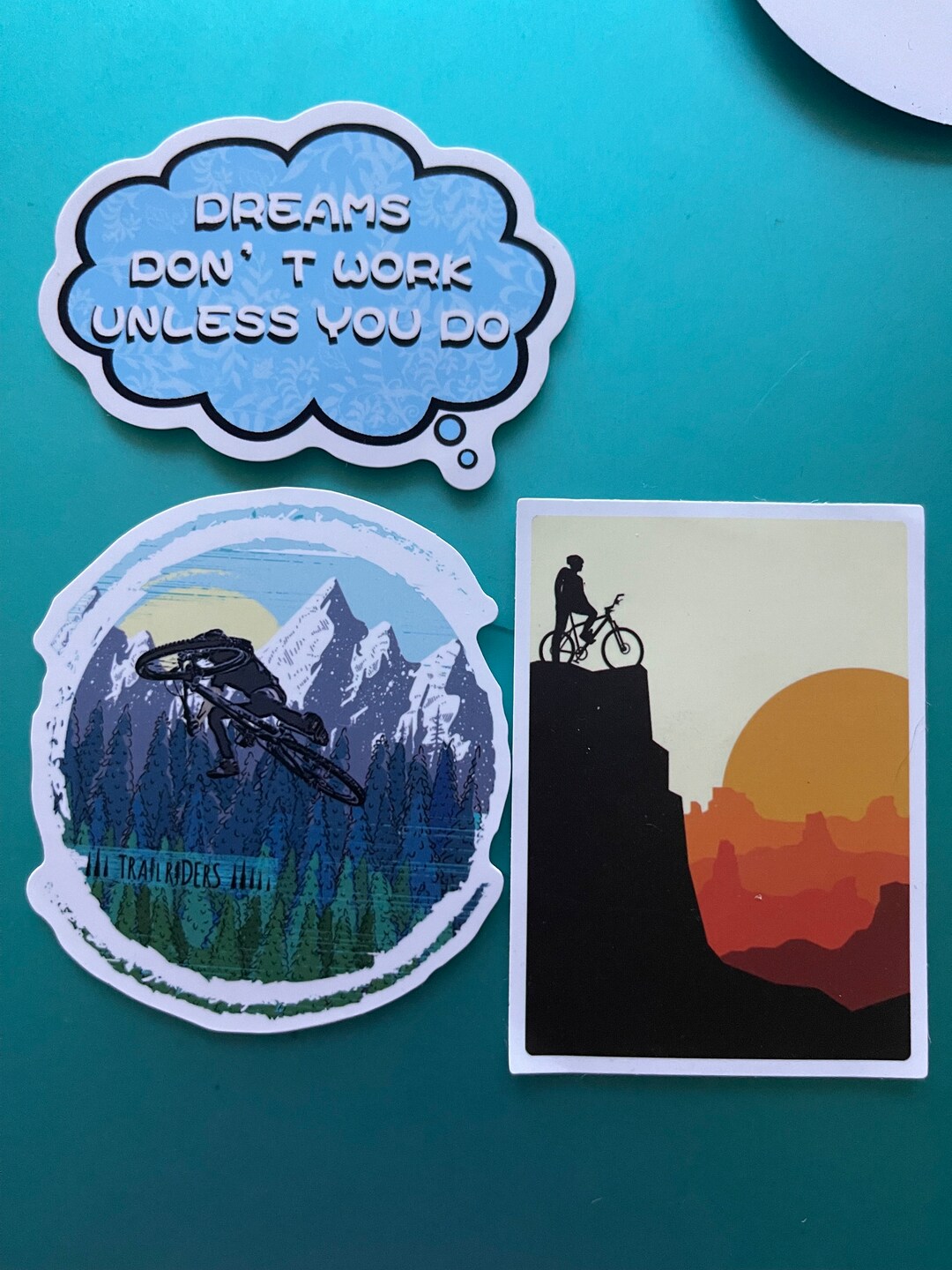 Set of 3 Cyclist Stickers, High Quality Die Cut Vinyl Decal - Etsy