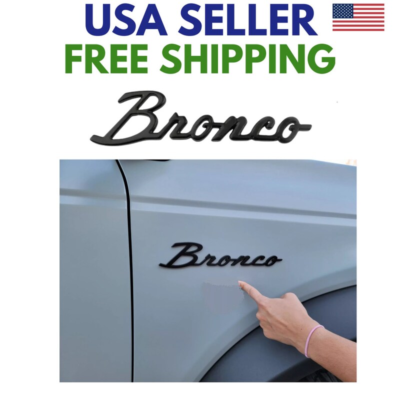 Bronco Emblem Badge Classic Style Script - Etsy