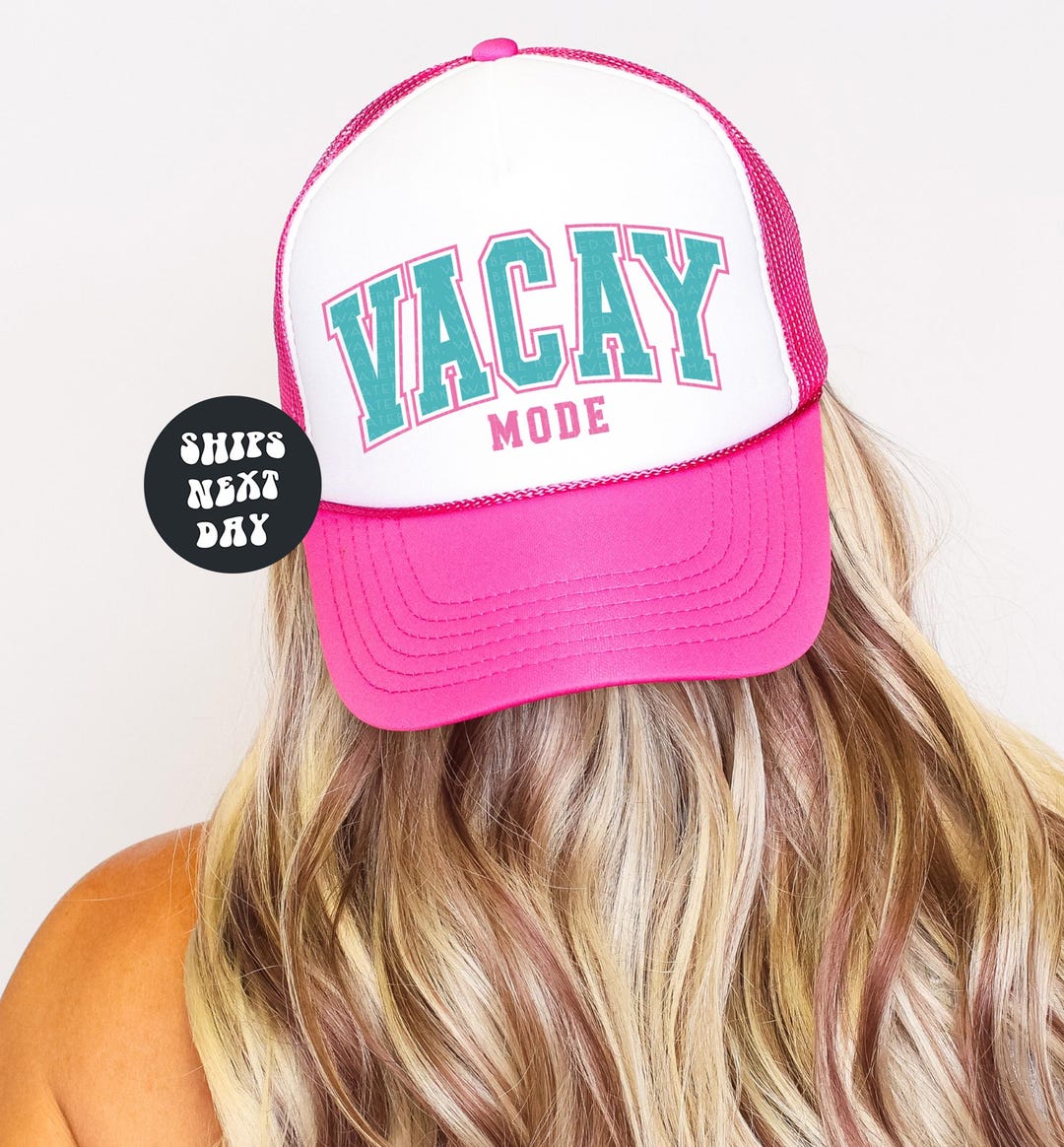 Vacay Mode Vacation Hats Summer Vibes Trucker Hat for Women Adjustable ...