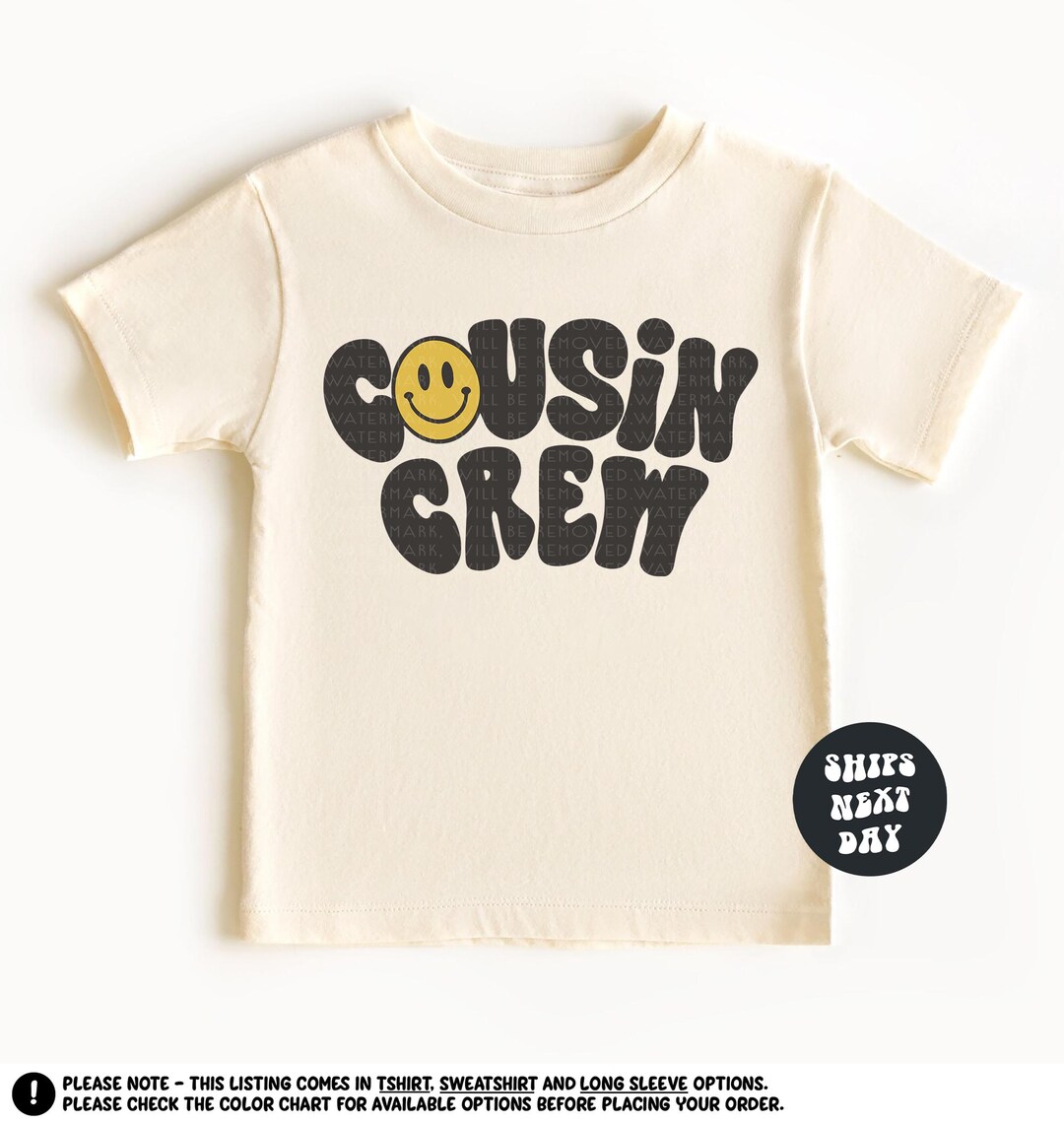 Cousin Crew Happy Face Shirt Matching Cousins Shirt Retro Cousin Crew Kids Sweatshirt Matching ...