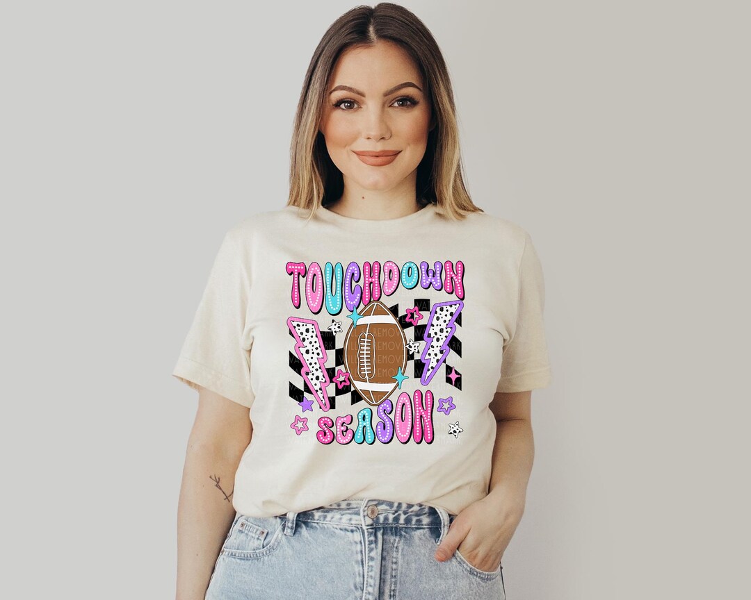 Checkered Football Shirt Touchdown Season Shirt Football Season Shirt ...