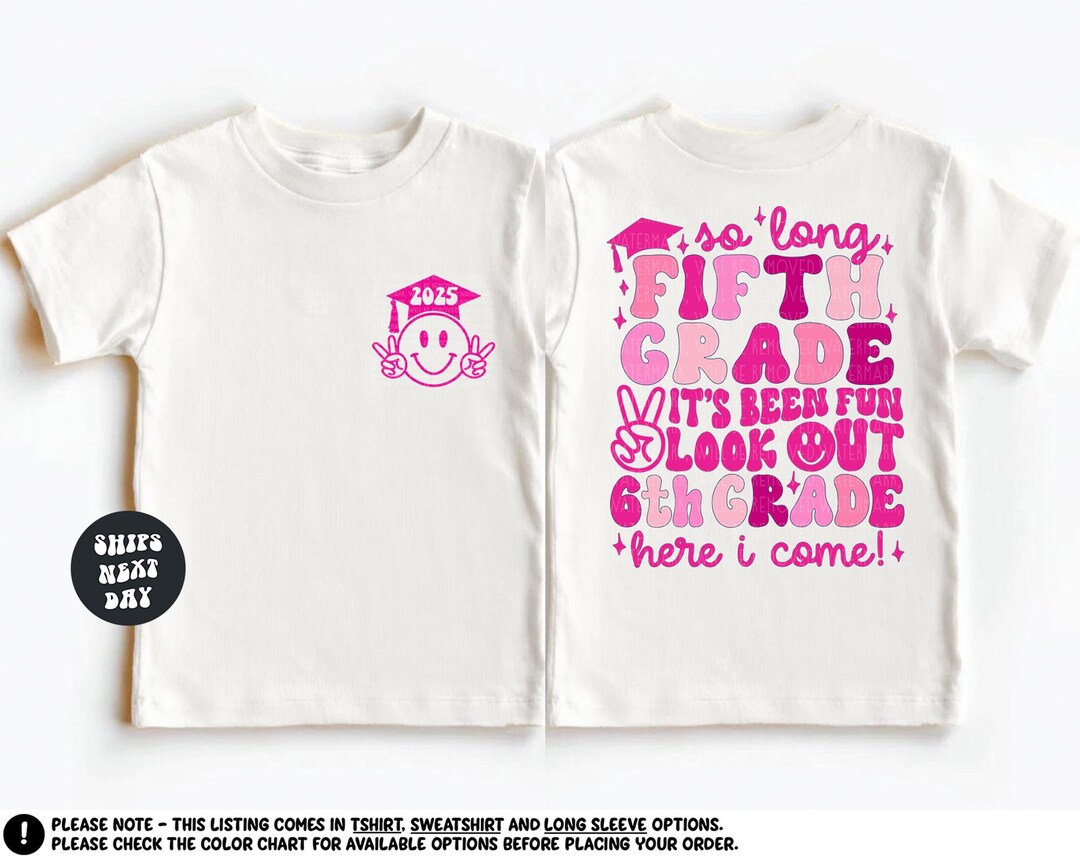 5th Grade Graduation Shirt Last Day of School Tee Kids T-shirt Fifth ...