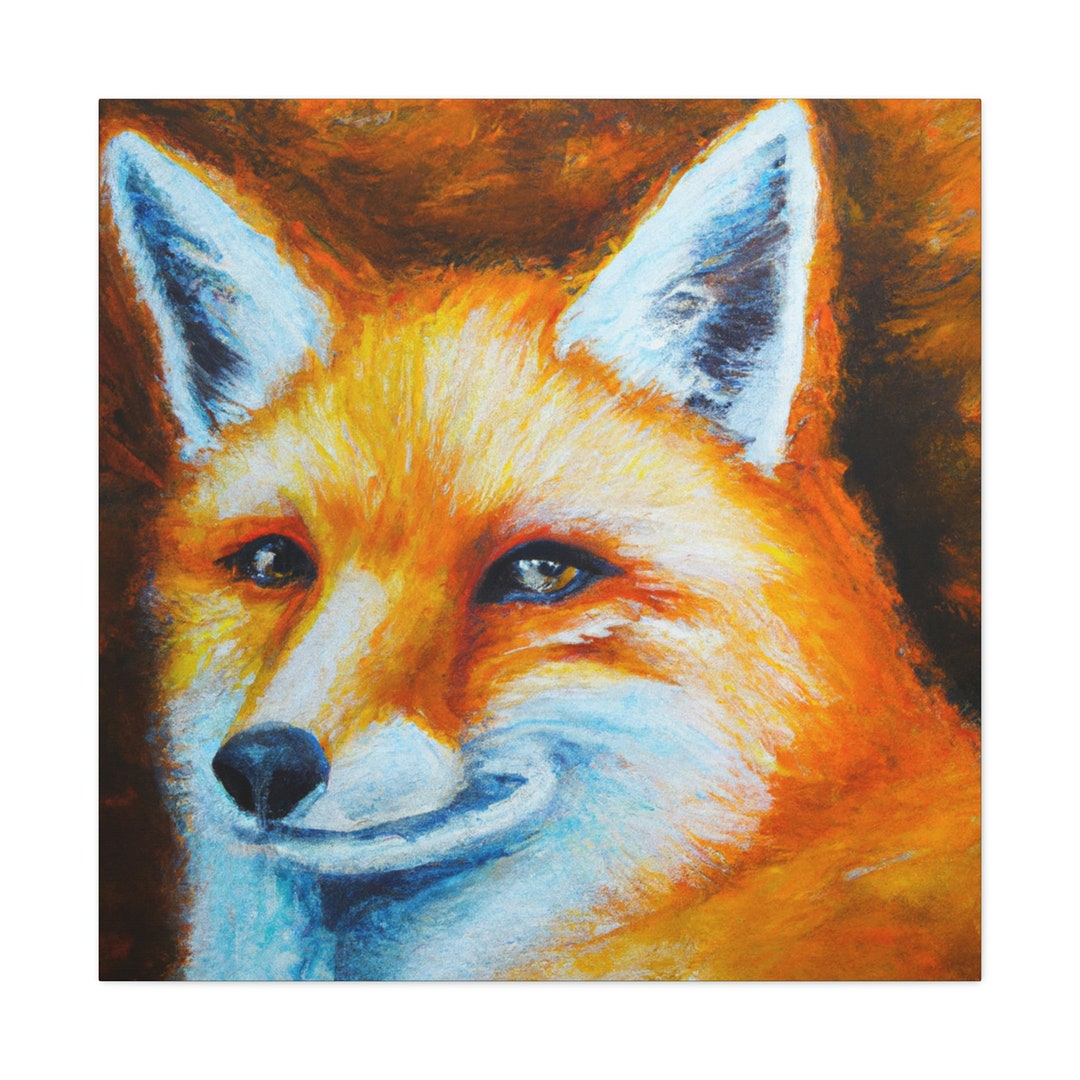 Foxy Painting Canvas Wrap - Etsy