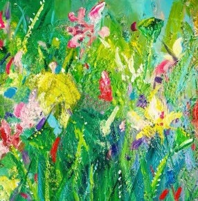 Abstract Flower Landscape Oil Painting on Canvaslarge - Etsy