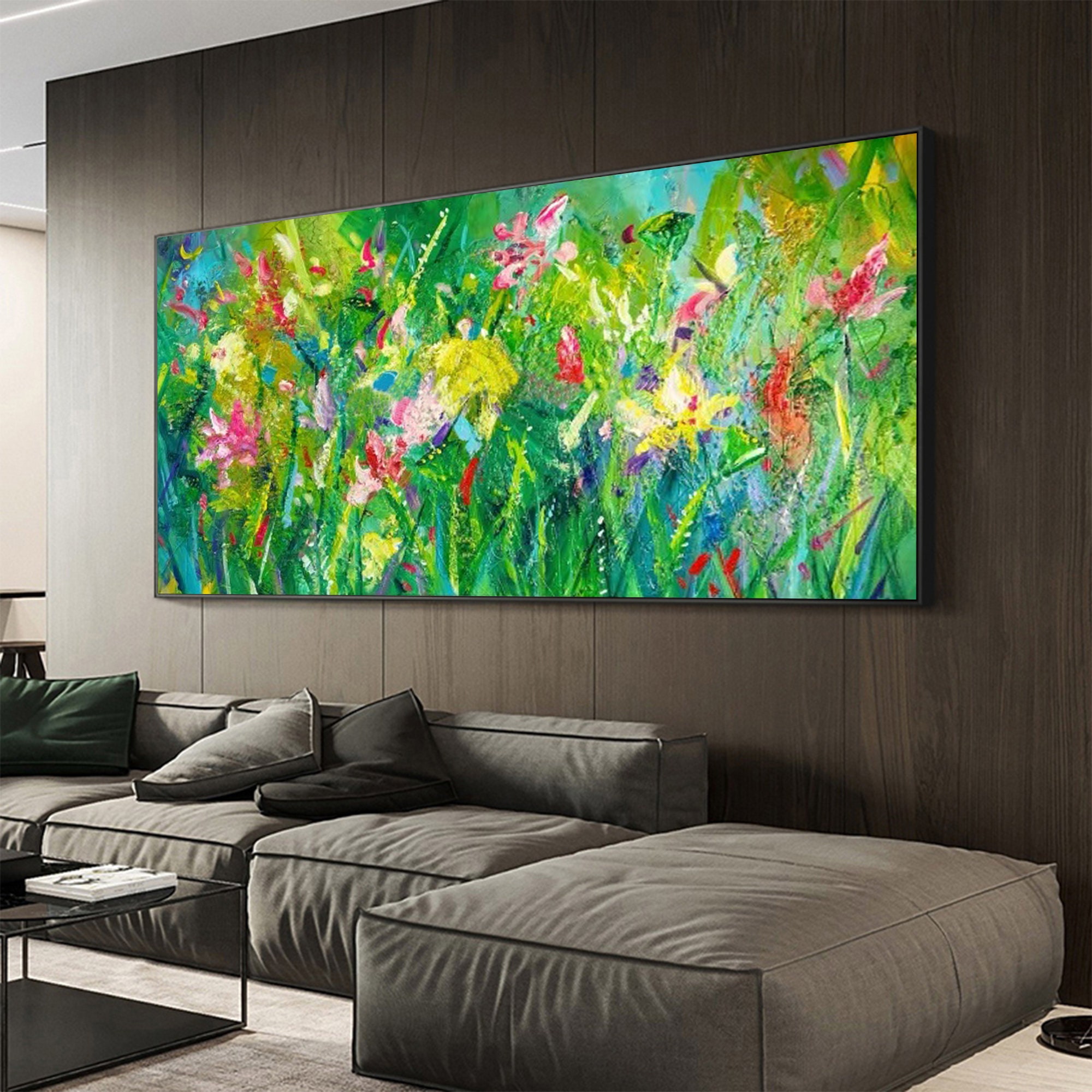 Abstract Flower Landscape Oil Painting on Canvaslarge - Etsy