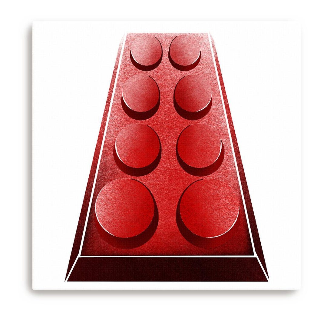 Iconic Red Brick Art Print, Kids Room Colorful Artwork, Vintage Decor ...