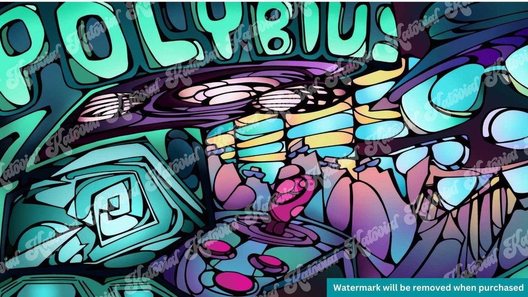 Polybius Abstract Arcade Art Print, Retro 80s & 90s Video Game Wall Decor, Vibrant Multicolor ...