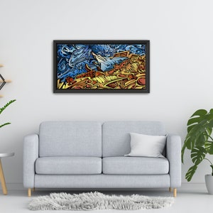Defender Abstract Arcade Art, Retro 80s & 90s Video Pixel Wall Decor ...