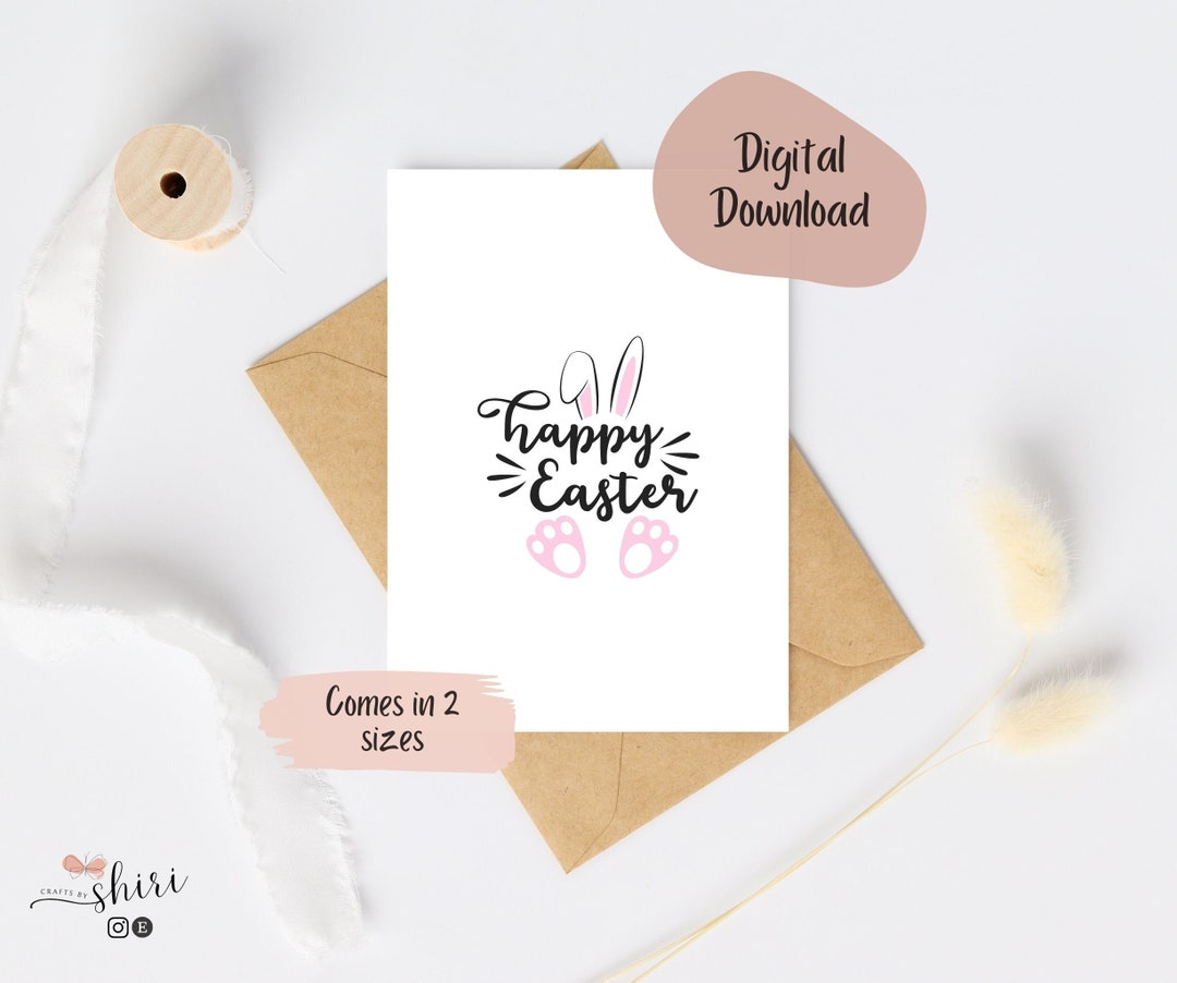 Printable Easter Greeting Card, Instant Digital Download, Easter Card ...