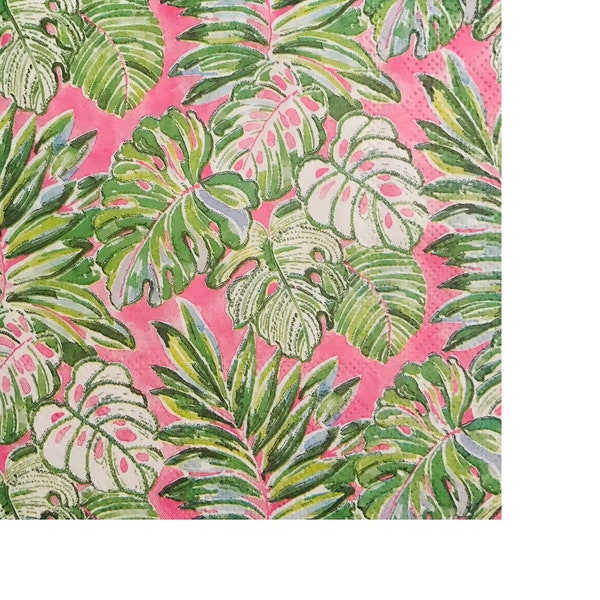 Tropical Leaf Paper Napkins - Etsy