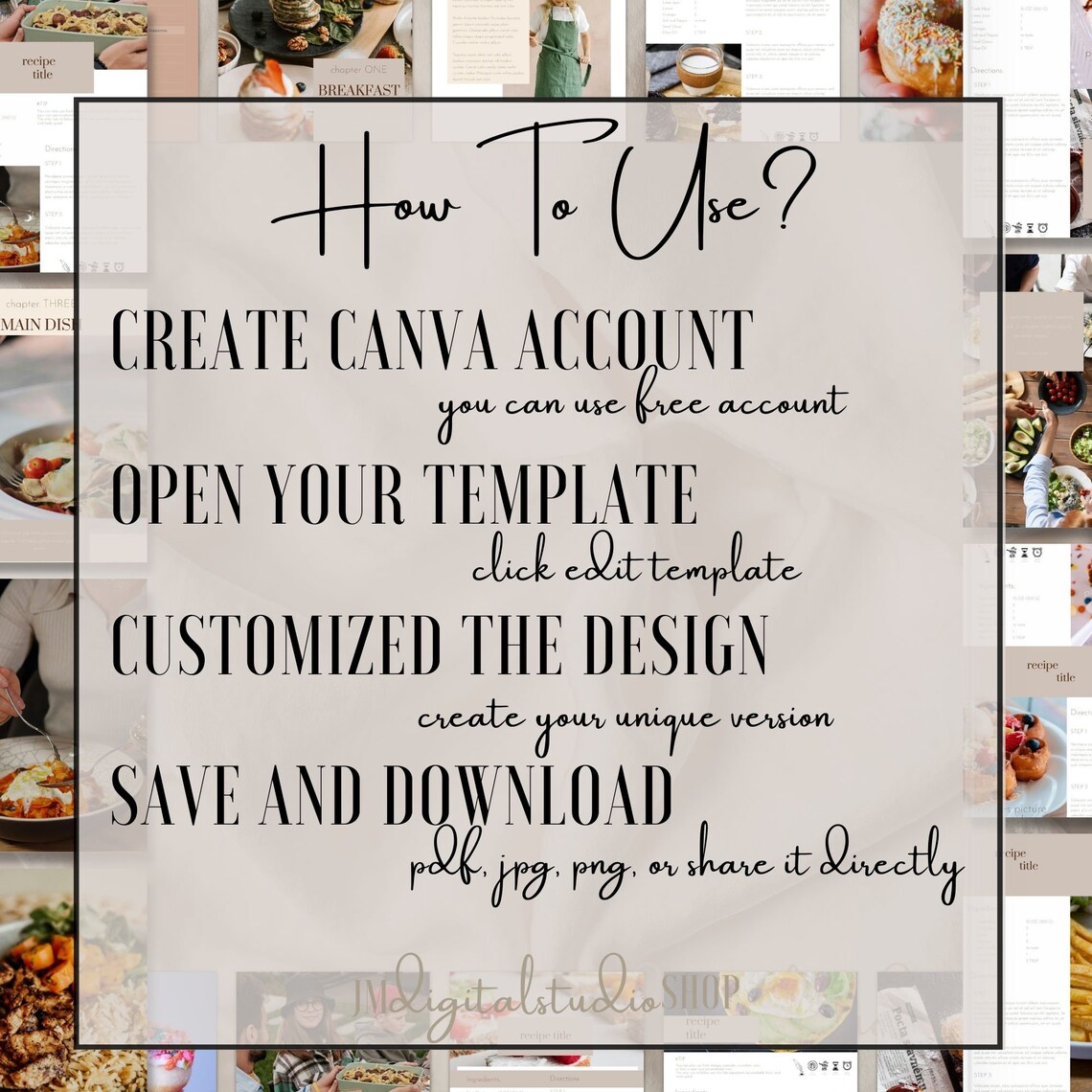 Recipe Book Template 30-page Canva Recipe Book Customizable Cookbook ...