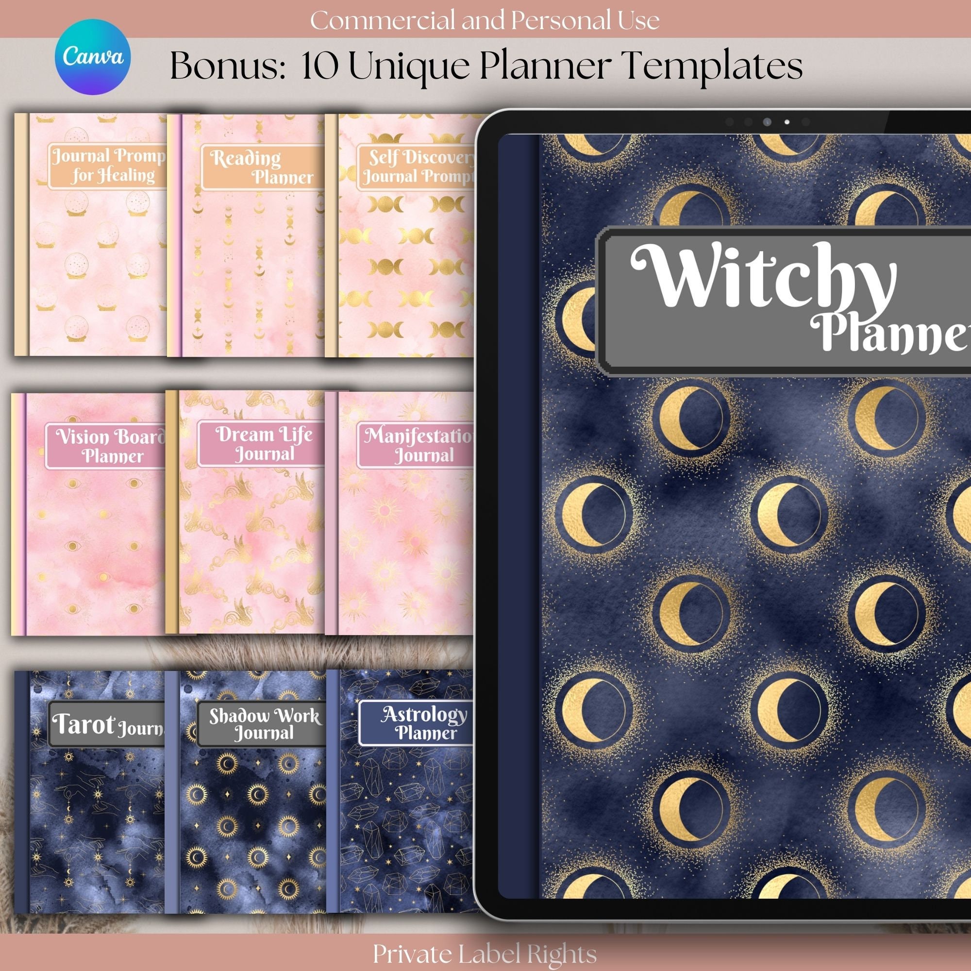 PLR ADHD Planner Template Bundle Editable on Canva Portrait and ...